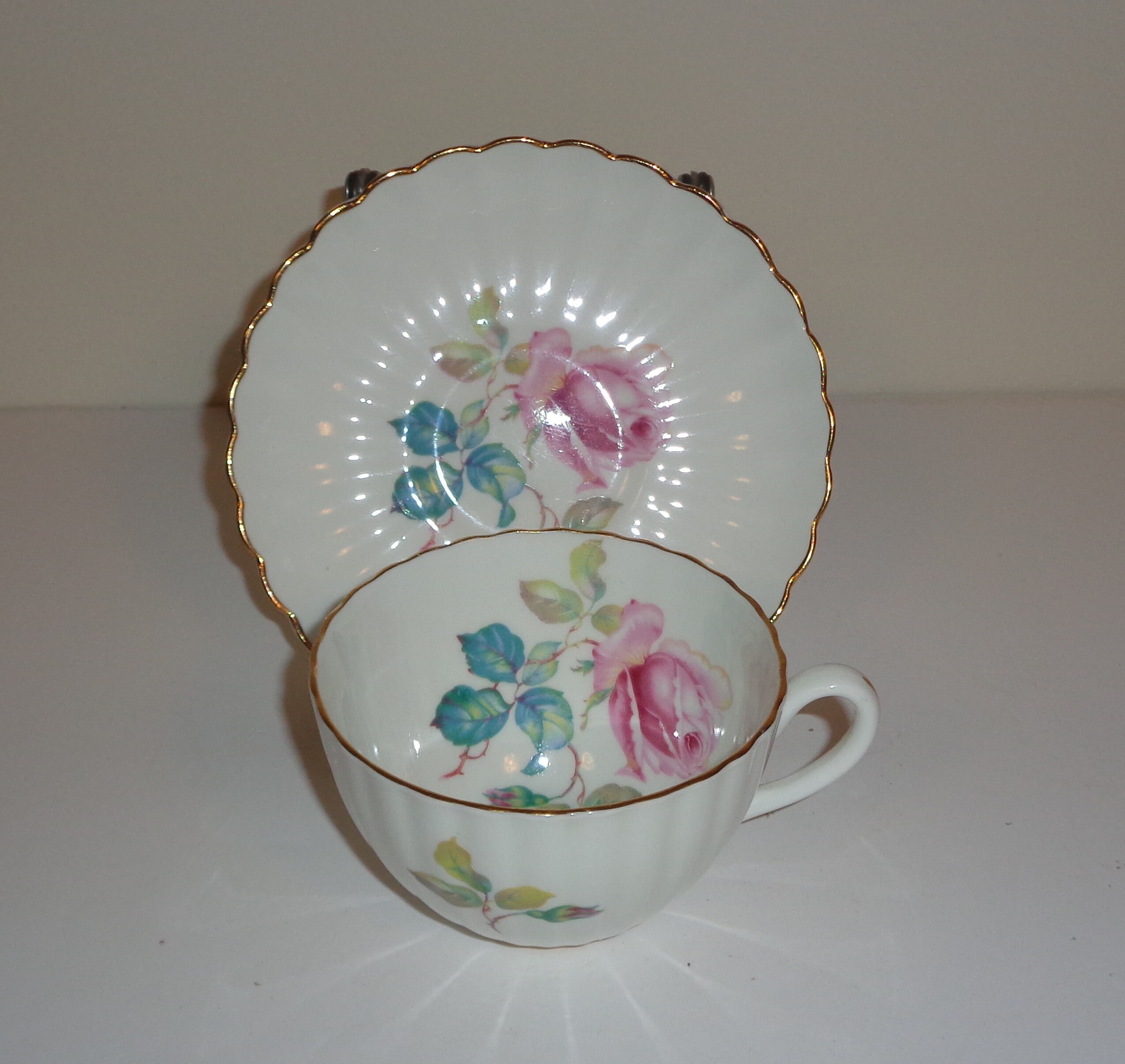 Radford's Cabbage Rose Cup and Saucer Fine Bone China Made in England ...