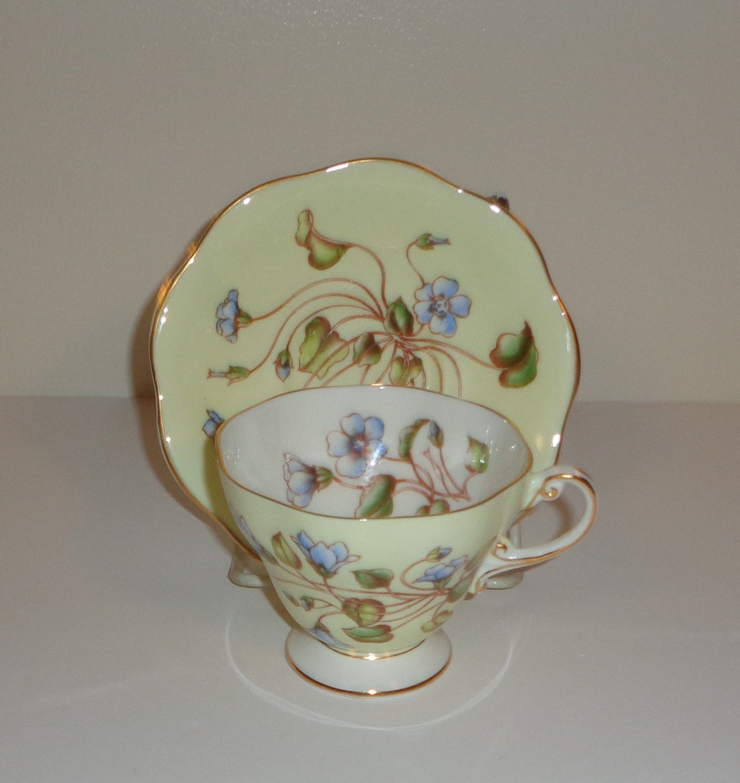 E.B. Foley Dwarf Geranium Tasse und Untertasse Fine Bone China Made in ...