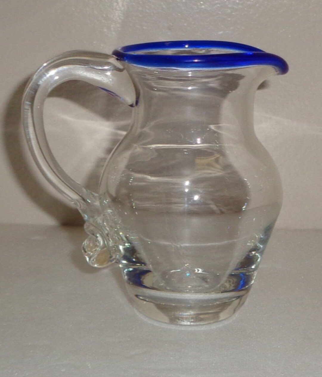 Erickson Art Glass Pitcher, Cobalt Rim, Metropolitan Museum ...