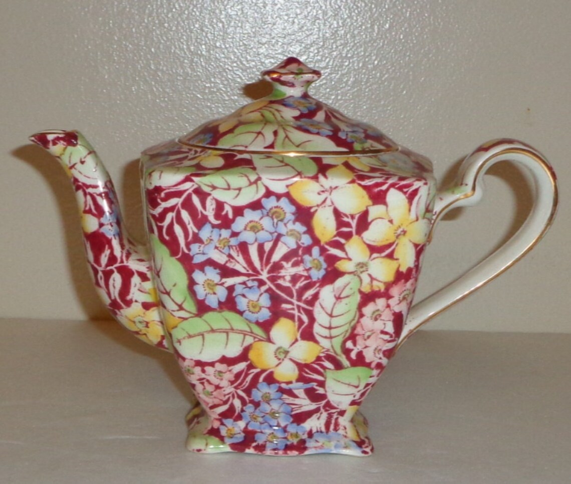 Royal Winton Spring Glory Chintz Ascot Shaped Teapot Made in - Etsy