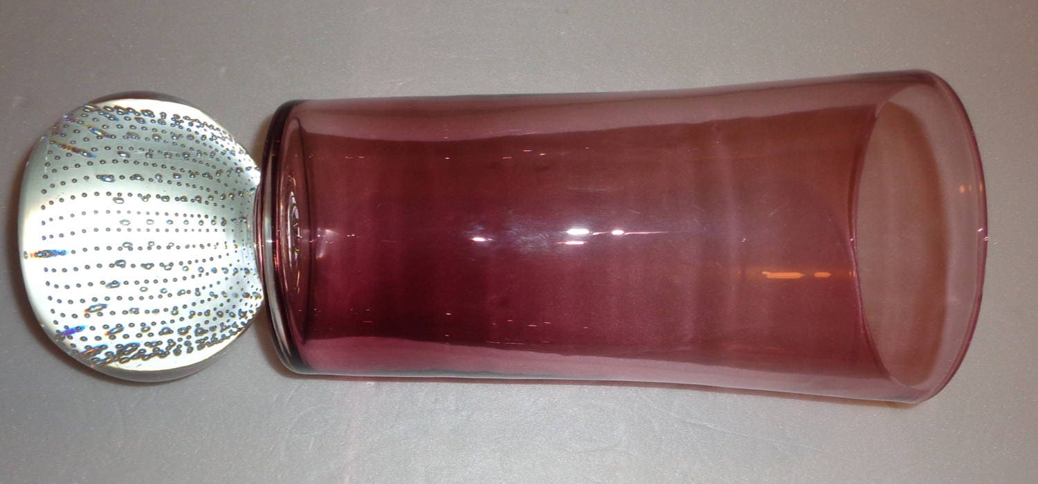 Erickson Grape Ball Base Vase Free Hand Glass Made in OHIO Handblown ...