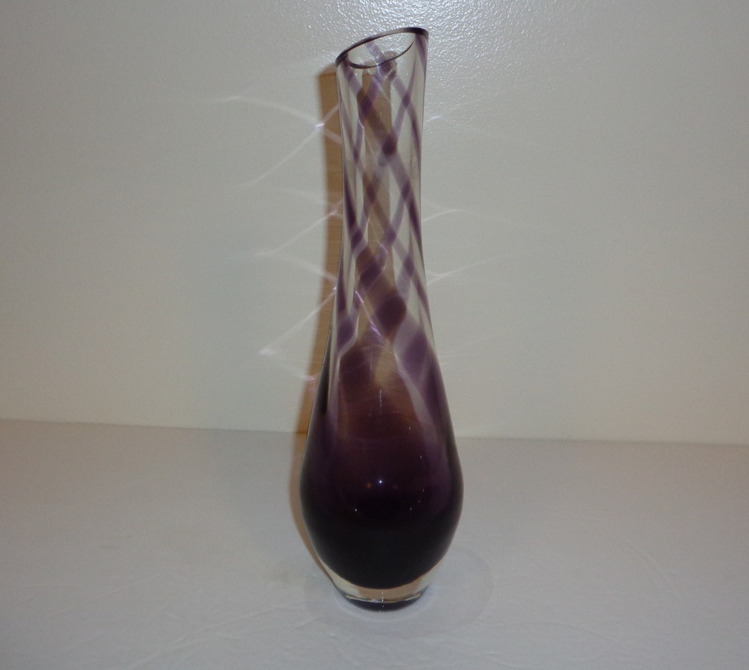 Erickson Dark Grape Presidental Swirl 12 Inch Vase Hand Made in Ohio ...