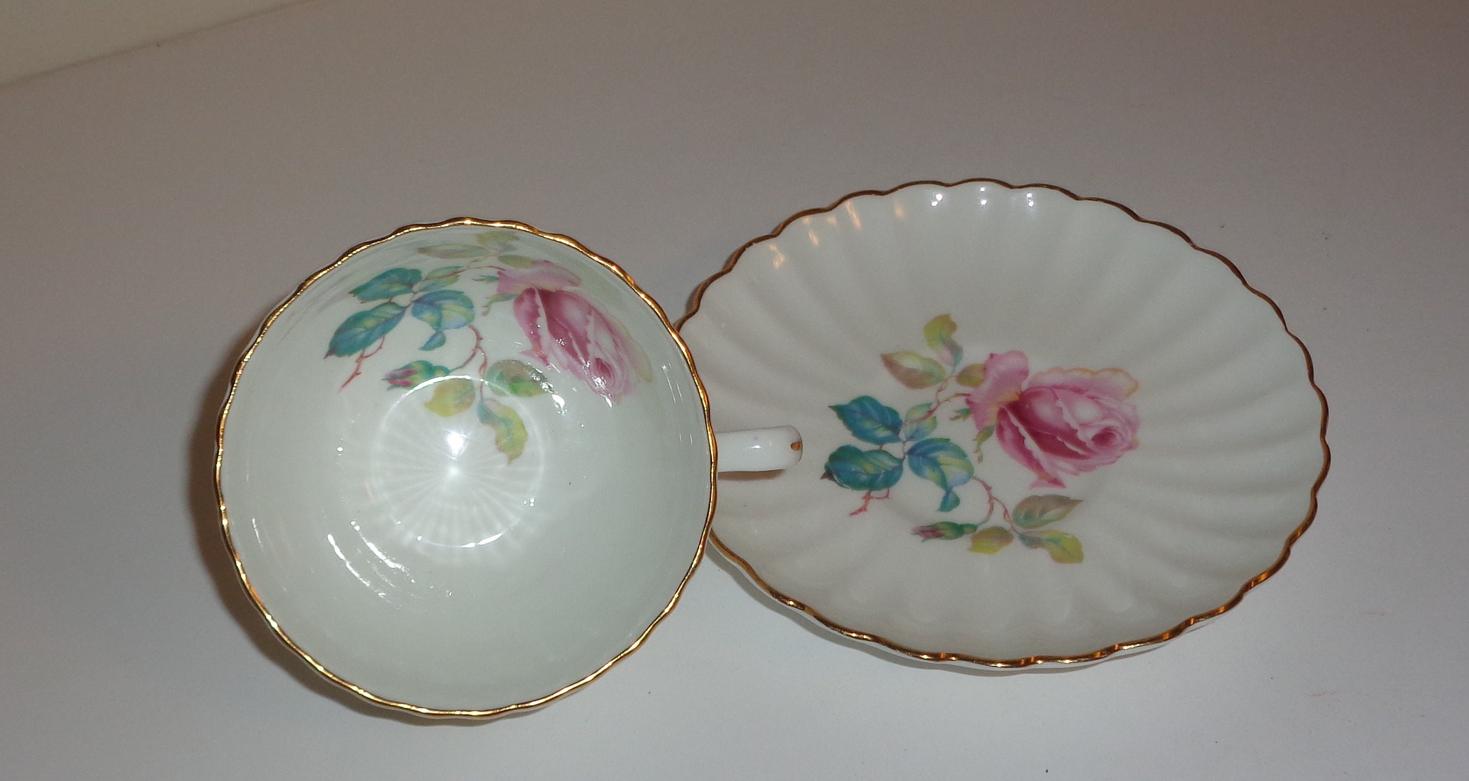 Radford's Cabbage Rose Cup and Saucer Fine Bone China Made in England ...