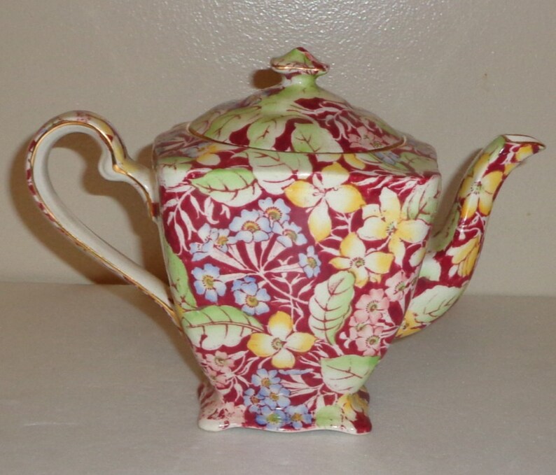Royal Winton Spring Glory Chintz Ascot Shaped Teapot Made in - Etsy