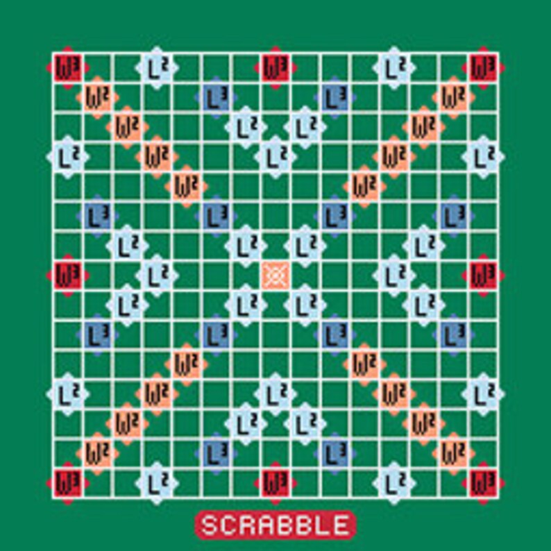 BUY 2 Patterns and GET 1 FREE --scrabble Game Board Crossstitch Pattern ...