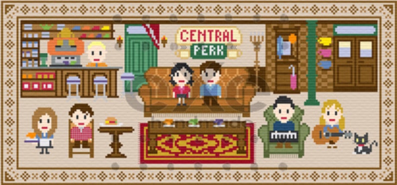 BUY 2 Patterns and GET 1 Freecentral Perk Crossstitch Pattern Inspired ...