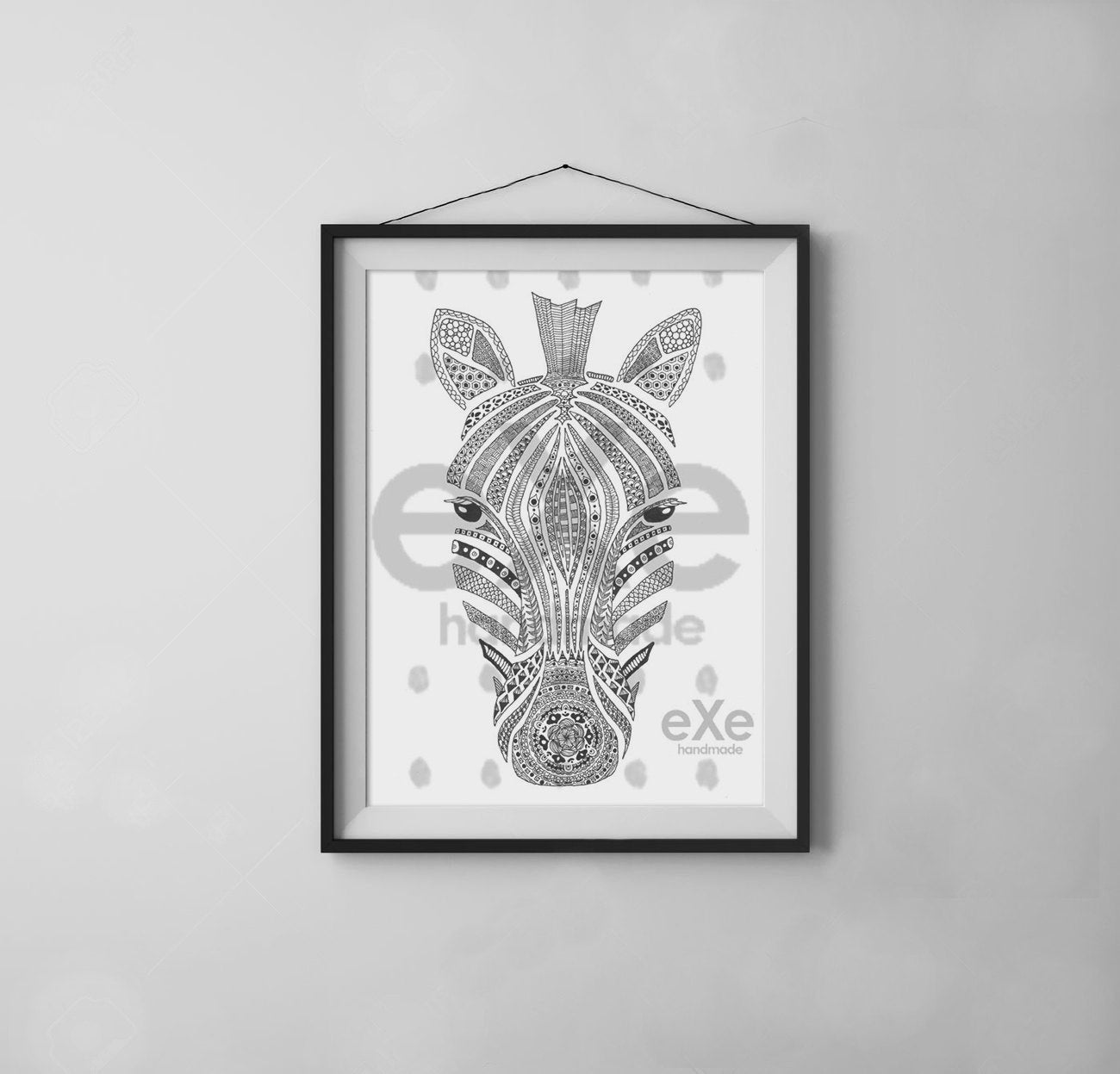 INSTANT DIGITAL DOWNLOAD A Zebra Zentangle. Hand Drawn Black - Etsy UK