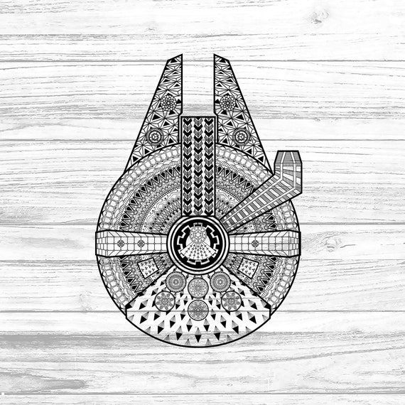 INSTANT DIGITAL DOWNLOAD Millenium Falcon Mandala Drawing Svg | Etsy