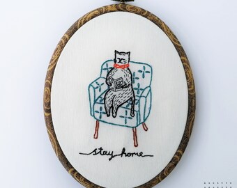 Kitty Hand Embroidery - Etsy