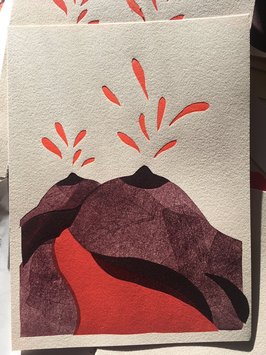 Tetonic Plates Linocut - Etsy