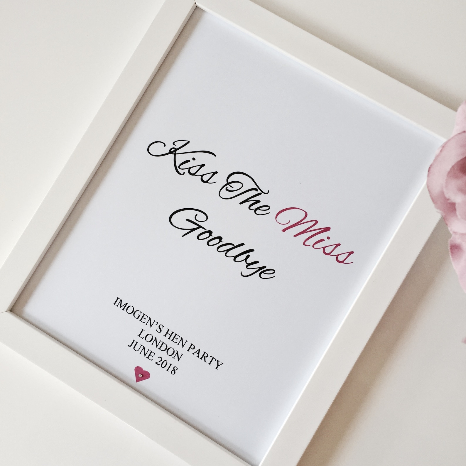 Kiss the Miss Goodbye, Hen Do Keepsake, Hens Night Supplies, Hens Night ...