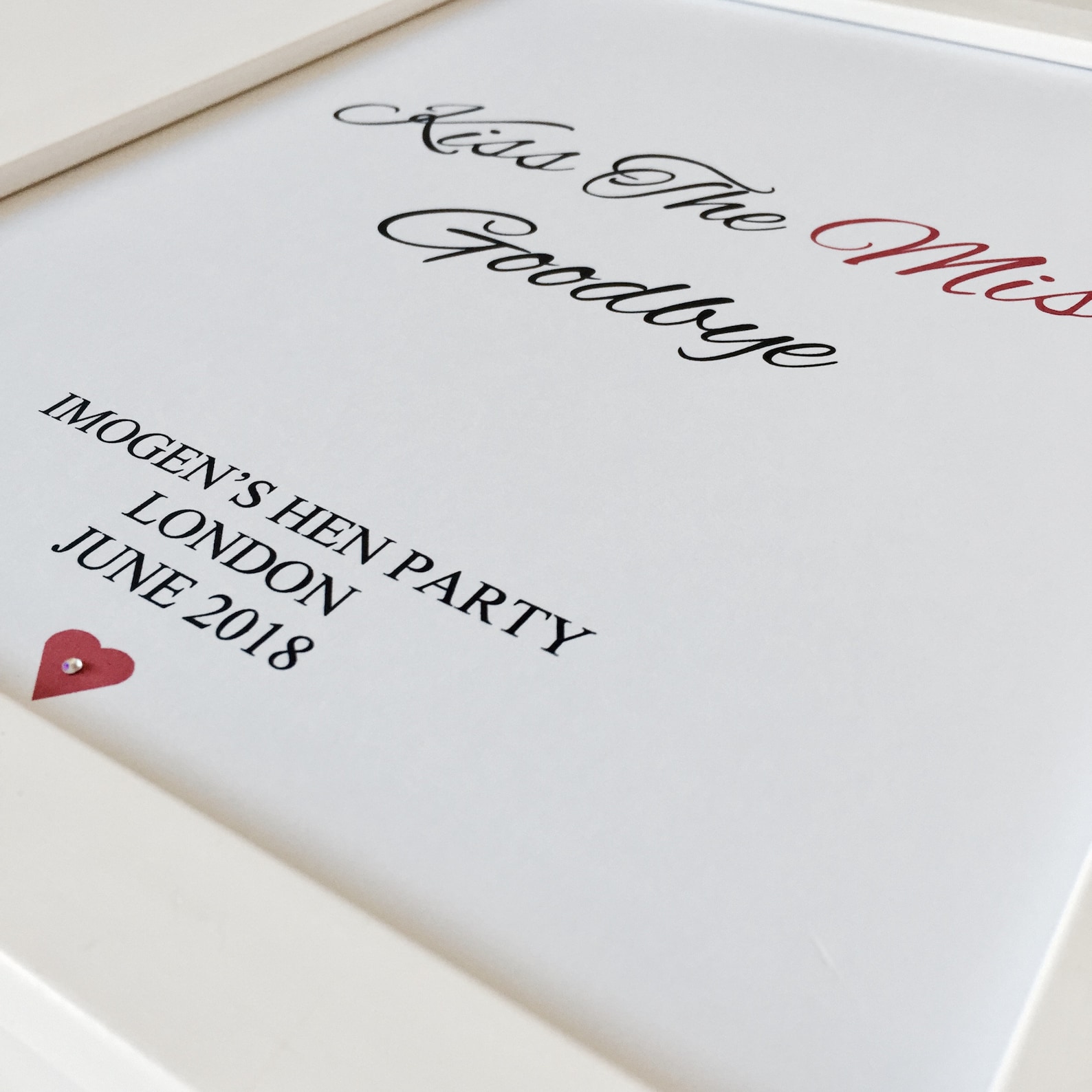 Kiss the Miss Goodbye, Hen Do Keepsake, Hens Night Supplies, Hens Night ...