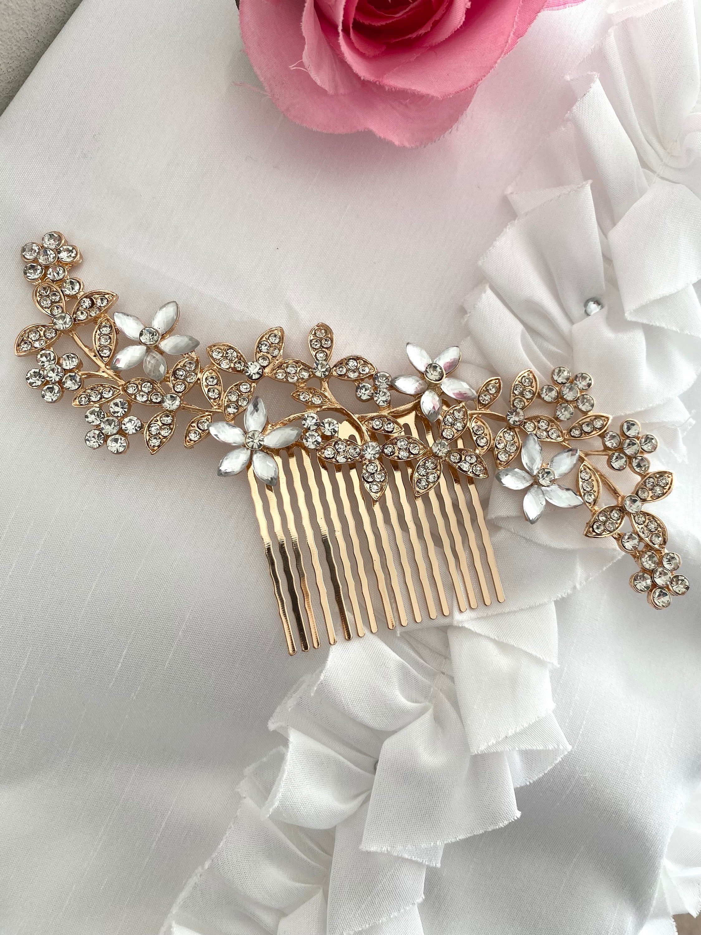 Gold Crystal Bridal Hair Comb: Vintage Wedding Hair Accessory - Etsy