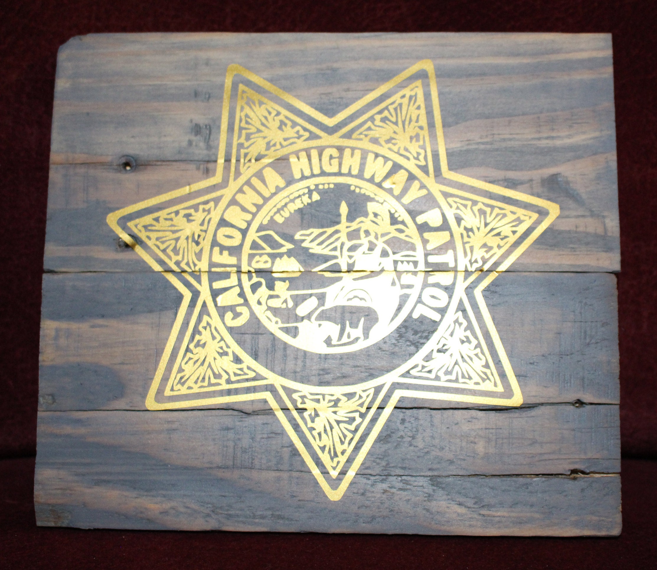 CHP badge wall hanging. custom with badge number | Etsy