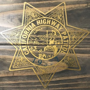 CHP badge wall hanging. custom with badge number | Etsy