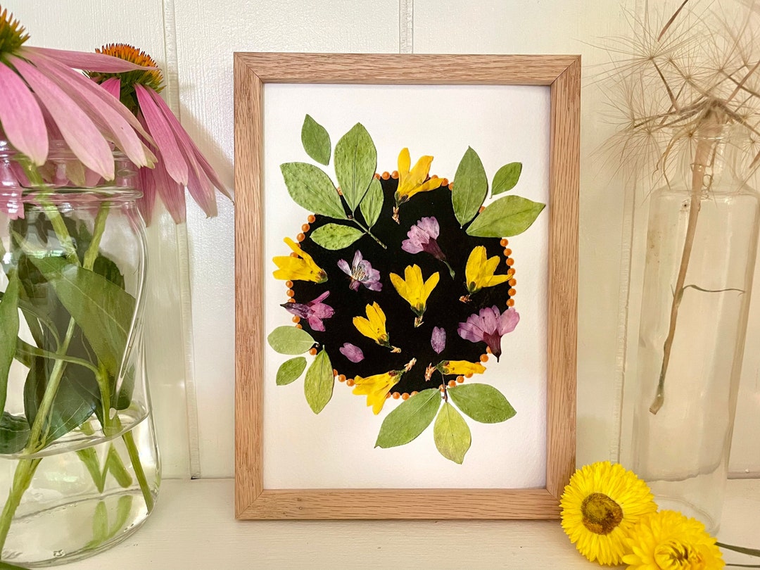 Pressed Petal Art, Dried Flower Print, Botanical Wall Art, Pressed ...