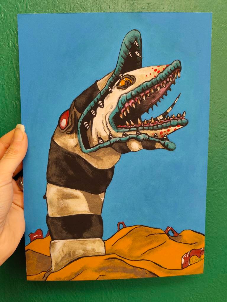 Art Print of My Sandworm Painting. A4 on Hemp Paper - Etsy Canada