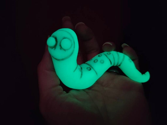 Gothic Glow Worm. Hand Sculpted Glow in the Dark Worm. 1/3 | Etsy UK