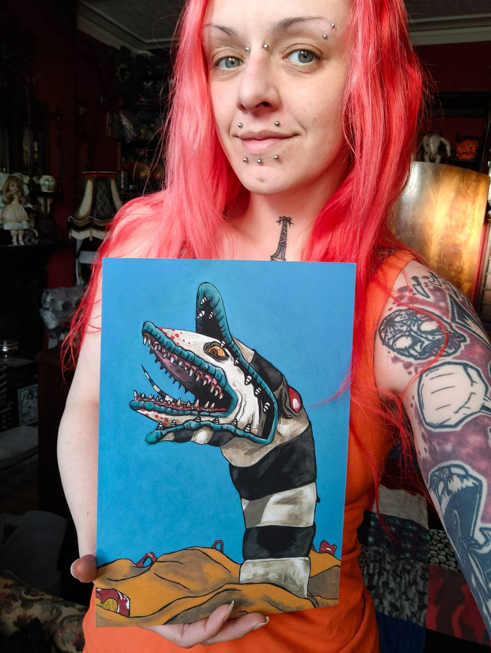 Art Print of My Sandworm Painting. A4 on Hemp Paper | Etsy