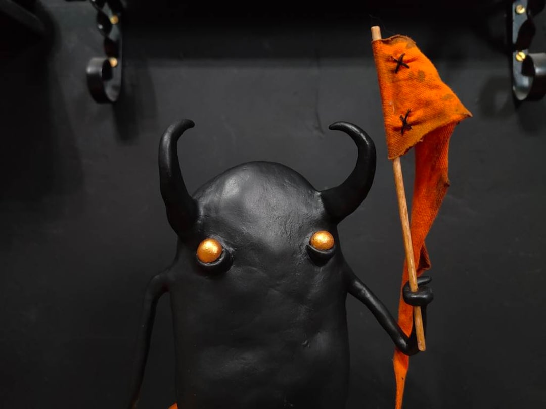 Emotional Support Demon Waving a Orange Flag. A Supportive - Etsy