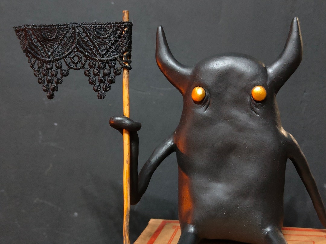 Emotional Support Demon Waving a Black Lace Flag. A Supportive - Etsy
