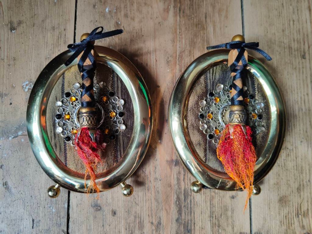 Victorian Inspired Inverted Torch Art Frame. Two Small Brass Frames ...