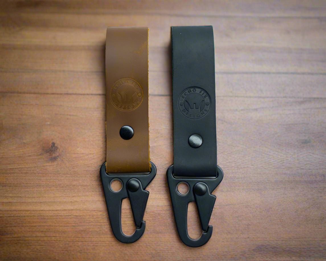 Tactical Hanging Stoned Oil Leather HK Belt Clip - Keychain - Key ...