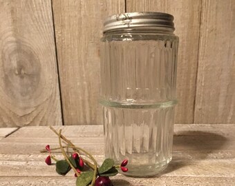 Ribbed glass jar | Etsy
