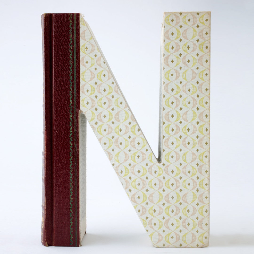 BOOK LETTER N Book Art Cut Book Letters Librarian Gift - Etsy
