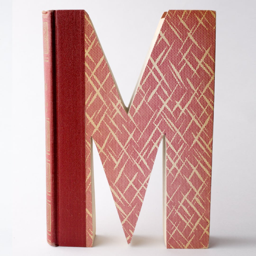 BOOK LETTER (M) Book Art, Cut Book Letters, Unique Engagement Gift ...