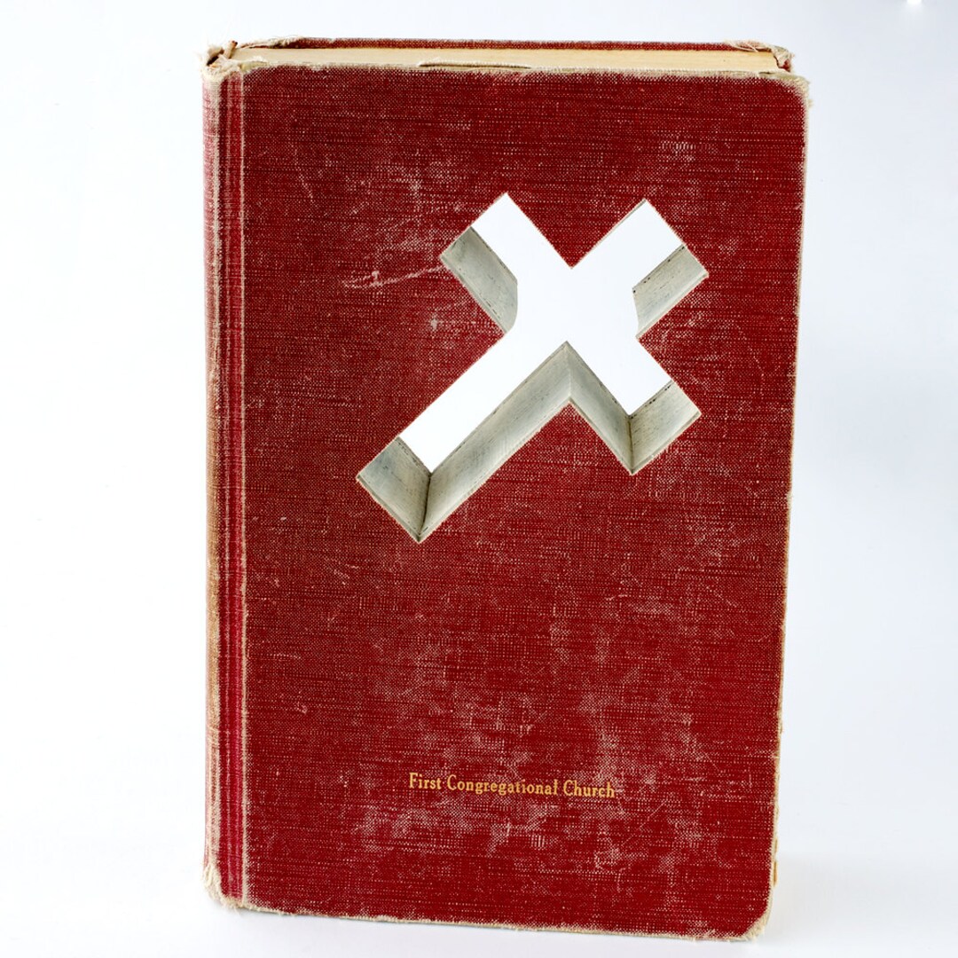 Hymnal Cross Book Handcrafted, Cross Shaped Salvaged Book, Bridesmaids ...