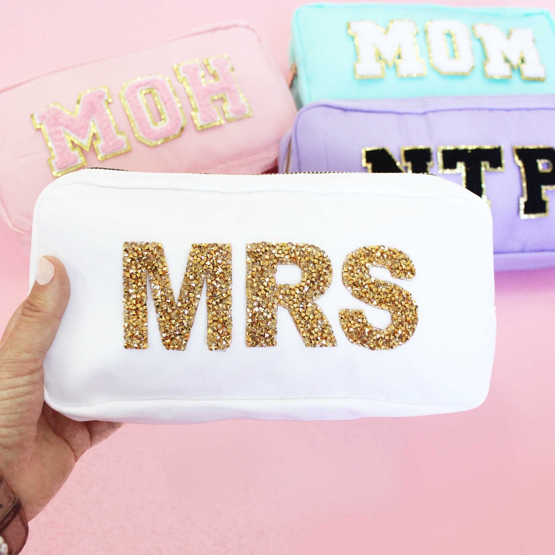 Personalized Cosmetic Bag, Makeup Pouch With Patches, Custom Nylon ...