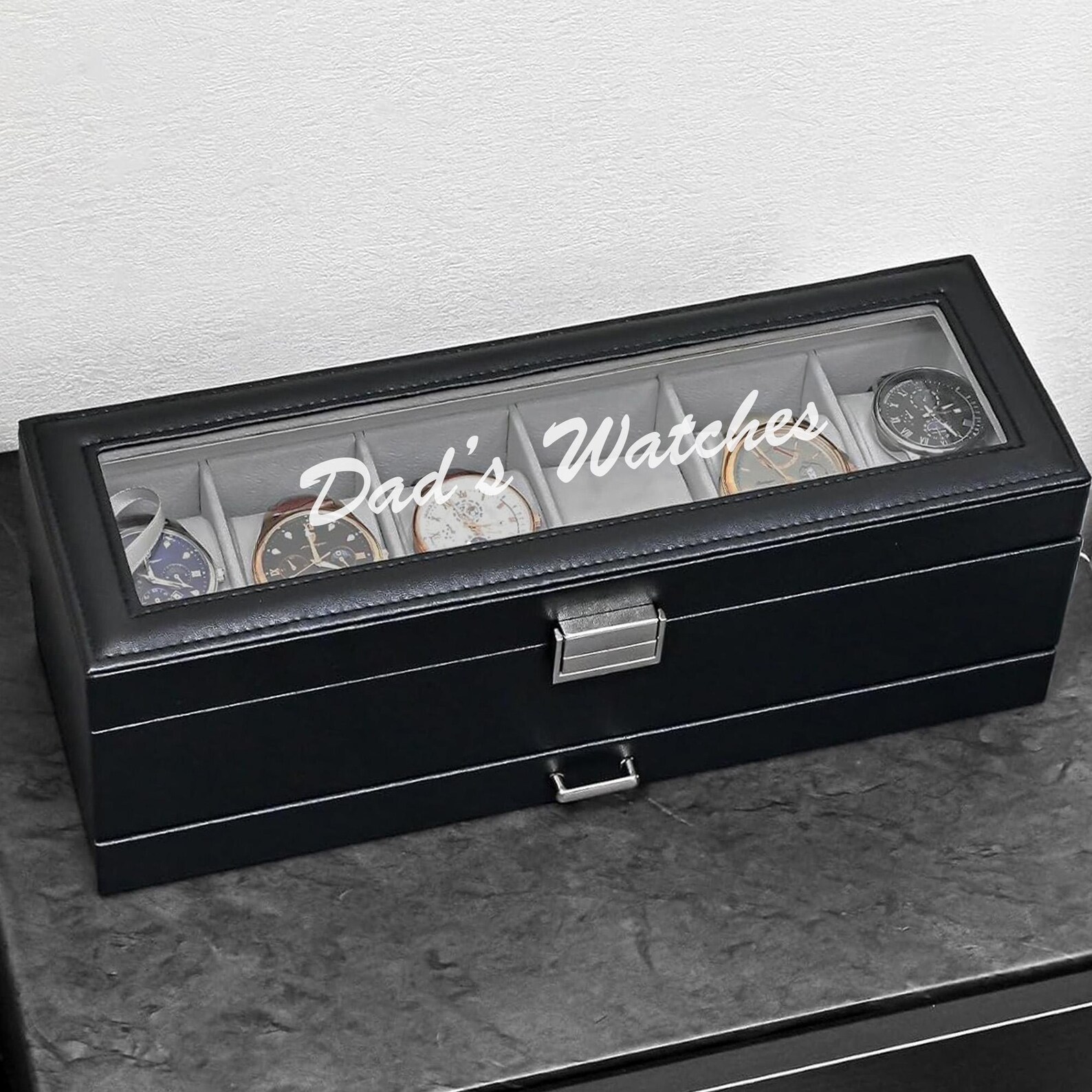 Personalized Watch Box, Custom Engraved Men's Jewelry Case, Husband ...
