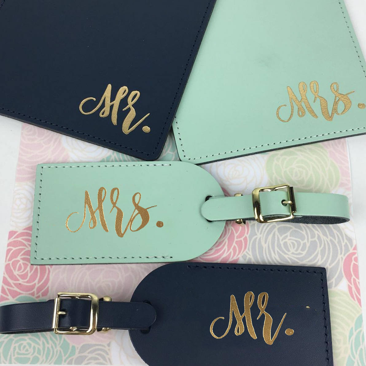 Mr and Mrs Luggage Tags Bride and Groom Tags Honeymoon | Etsy Canada