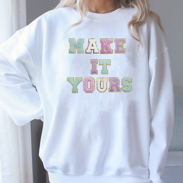 Personalized Sweatshirt Chenille Letters - Etsy
