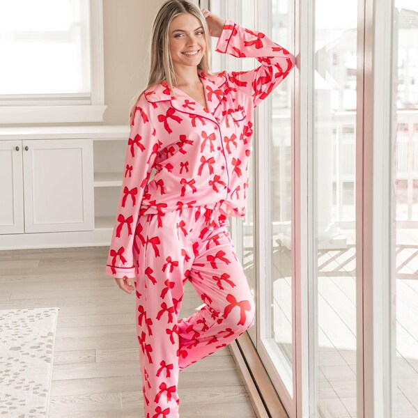 Christmas Bow Pajamas - Etsy