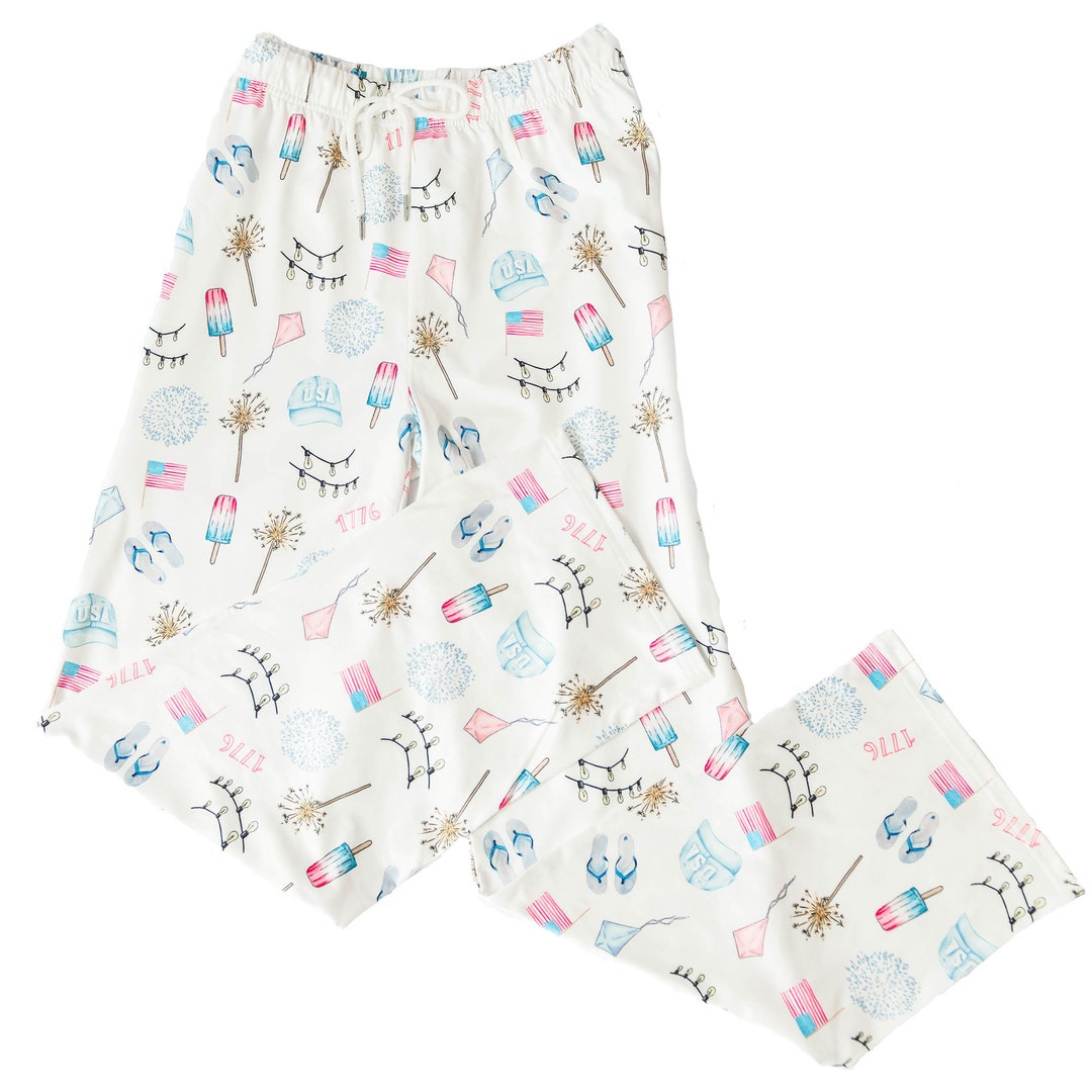 American Flag Pajamas, Patriotic Print Pajama Set, Summer Pj's, Funny ...