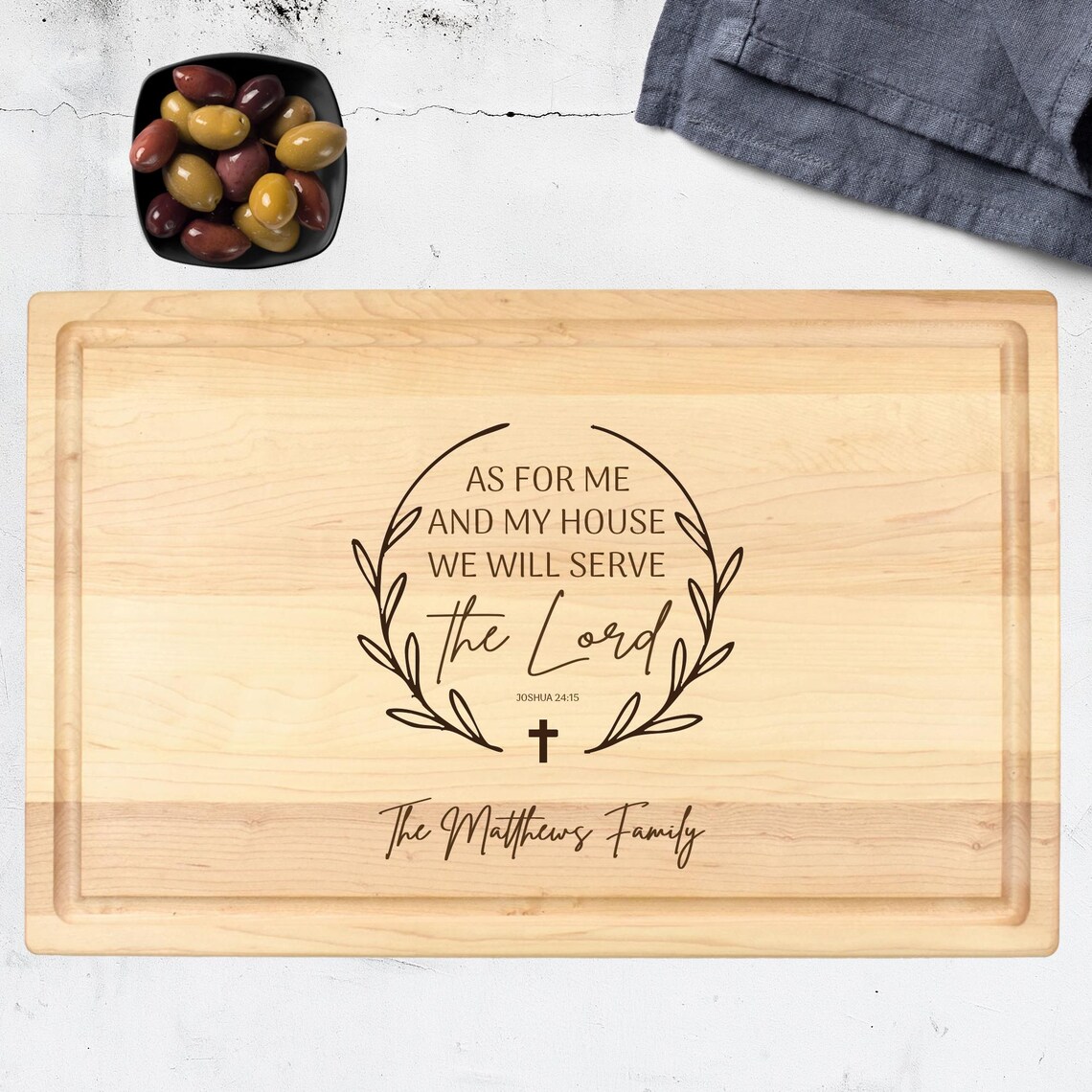 Personalized Bible Verse Cutting Board – Custom Engraved Scripture Gift ...