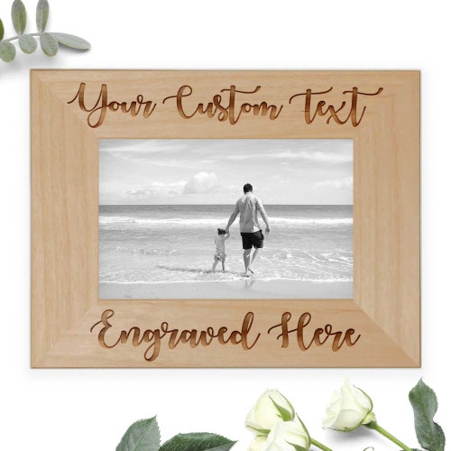 Custom Engraved Wood Picture Frame Personalized With Your - Etsy