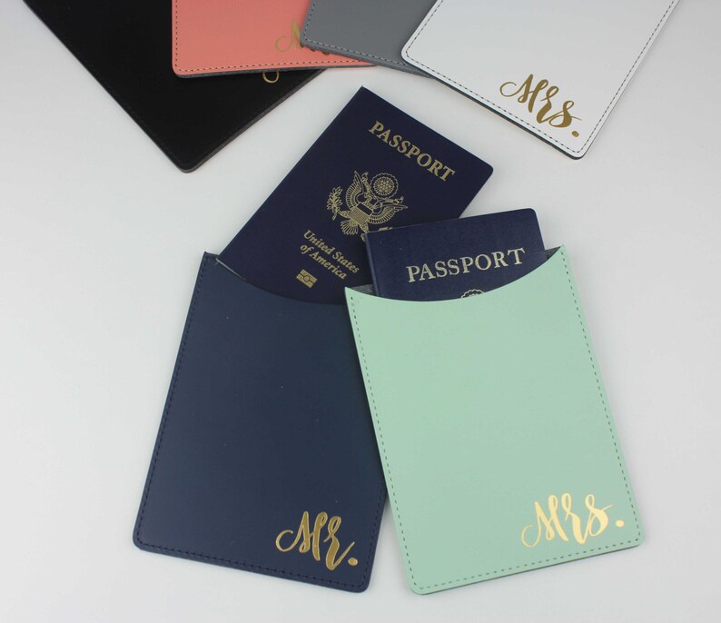 Wedding Passport Holder Mr And Mrs Passports Honeymoon Etsy