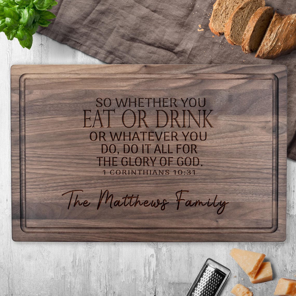 Personalized Bible Verse Cutting Board – Custom Engraved Scripture Gift ...