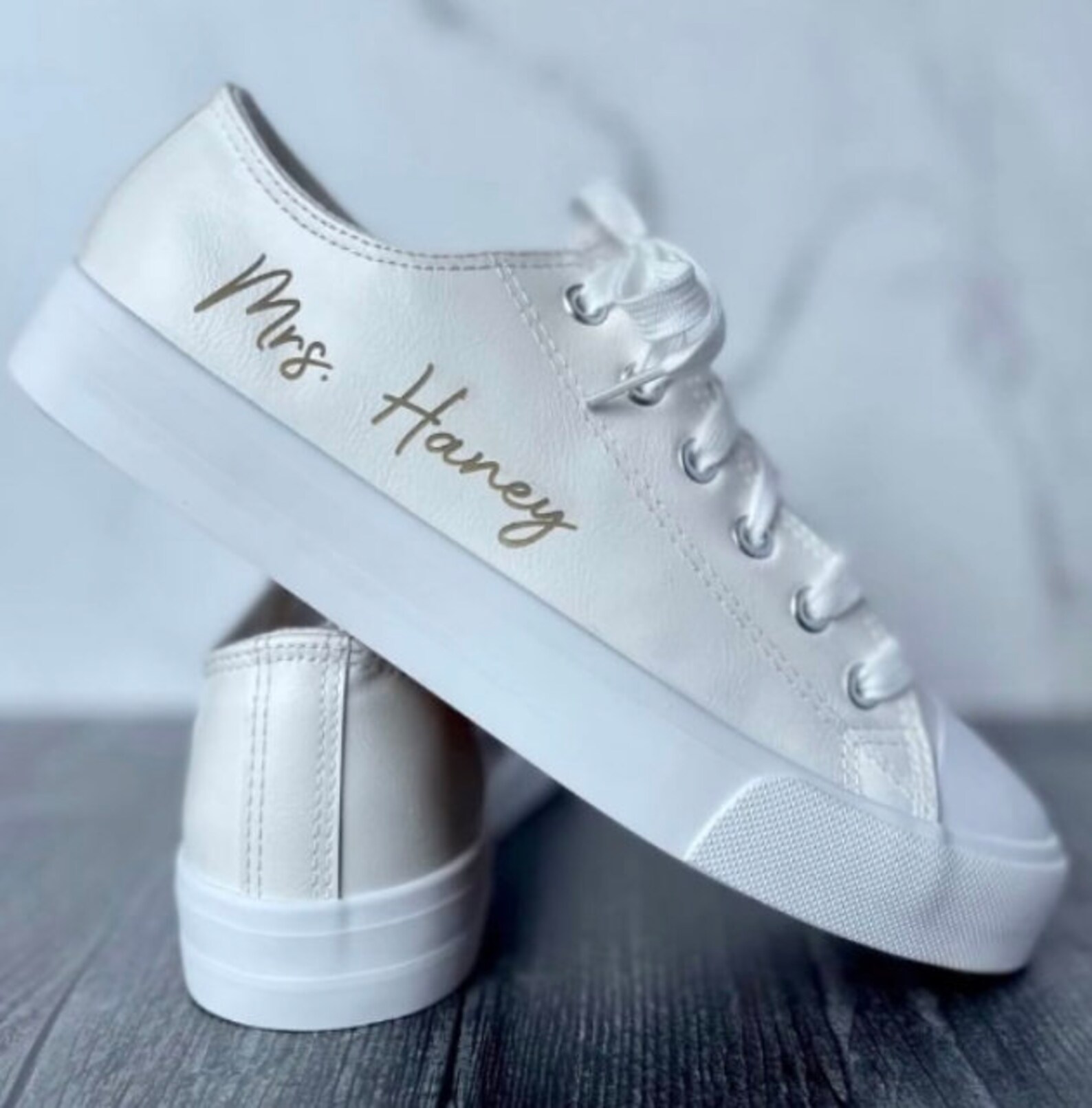 Personalized Bride Sneakers, Custom Bridal Sneakers, Monogrammed ...