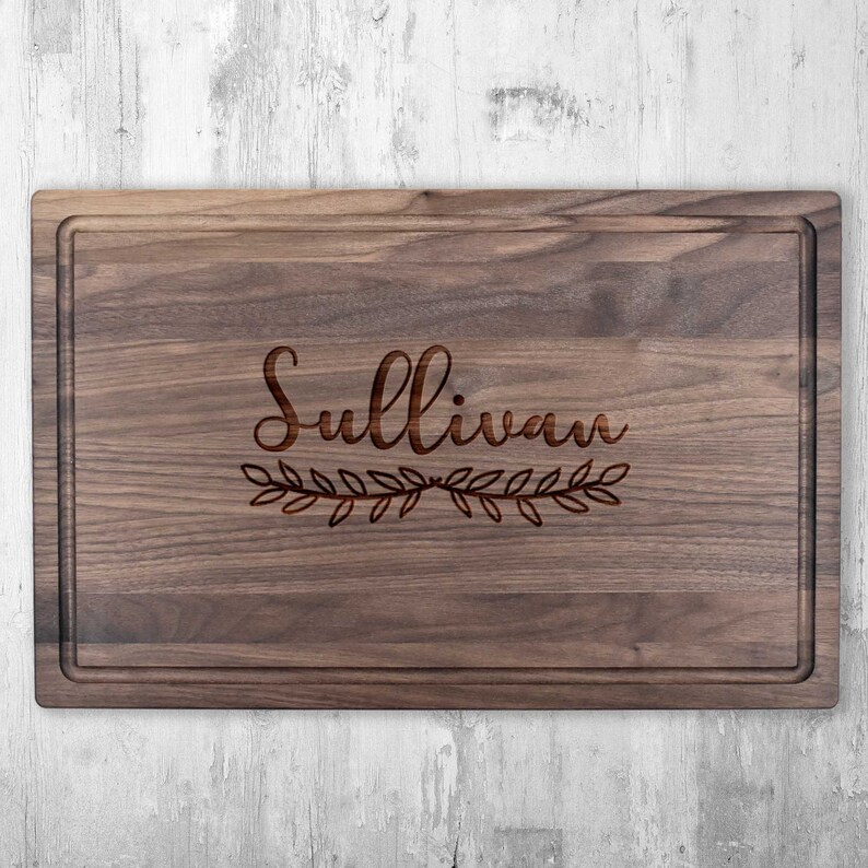 Personalized Cutting Board Laurel Script Engraved Chopping - Etsy