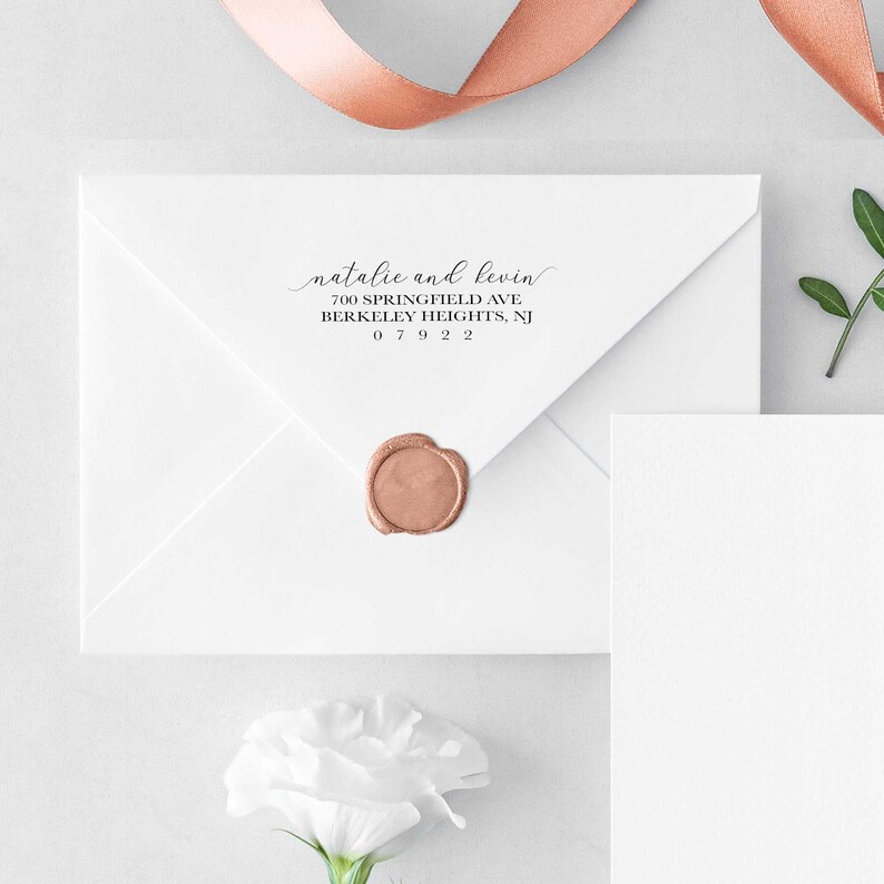 Calligraphy Return Address Stamp Custom Self-inking Wedding - Etsy