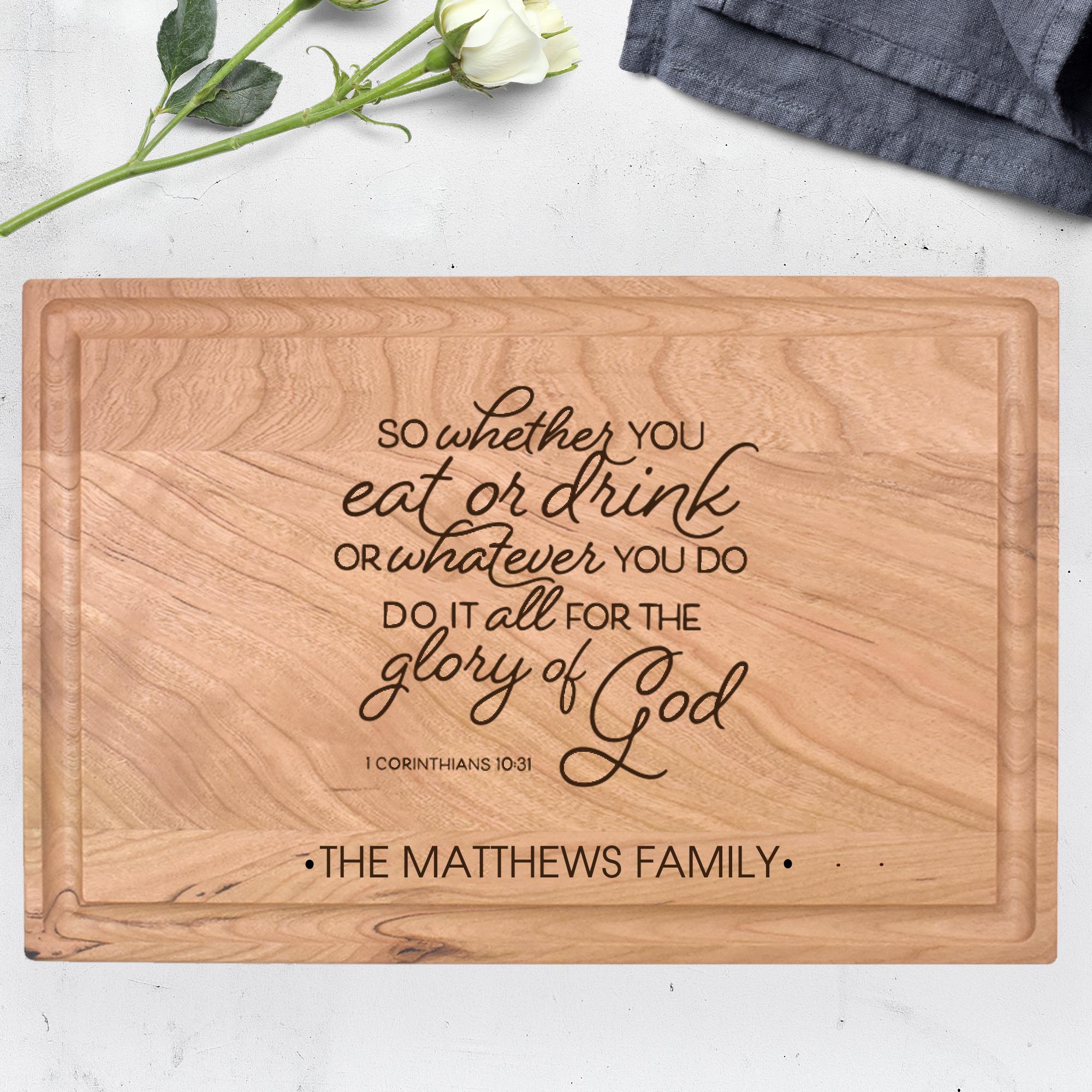 Personalized Bible Verse Cutting Board – Custom Engraved Scripture Gift ...