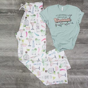 Cocktail Print Pajamas, Margarita Trendy Pajamas for Her, Summer Pjs ...