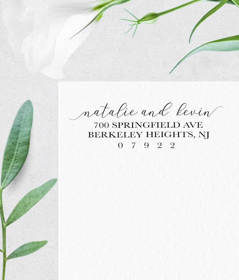 Calligraphy Return Address Stamp Custom Self-inking Wedding - Etsy
