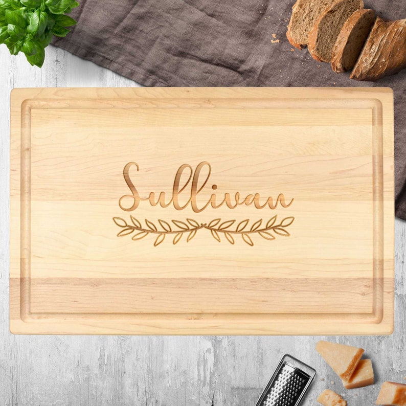 Personalized Cutting Board Laurel Script Engraved Chopping - Etsy