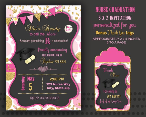 Nurse Graduation Invitation Nurse Graduate Nurse Graduation | Etsy