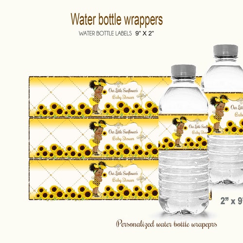Sunflower Water Bottle Wrapper Sunflower Baby Shower - Etsy